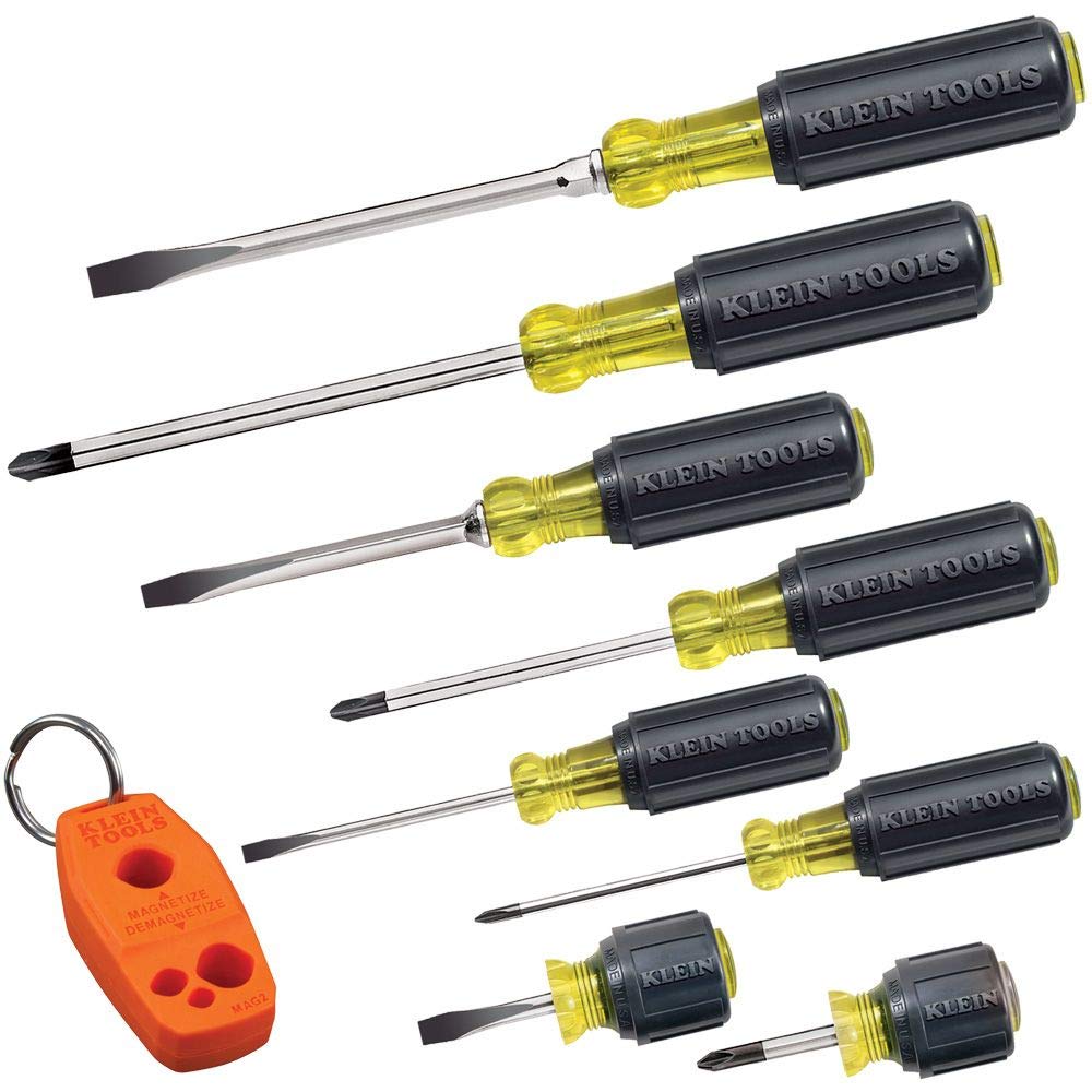 Klein Tools Screwdriver Set (8-Piece) and Long Blade Slotted and Phillips Screwdriver Set (2-Piece)