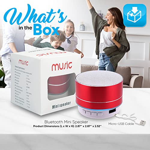 Pyle Portable Wireless BT Streaming Mini Speaker,Support Micro SD or TF Cards/USB Flash Driver/Line-in for MP3 Songs,Compatible with Audio Output Devices,with 3.5mm Audio Interface,Vigorous Bass