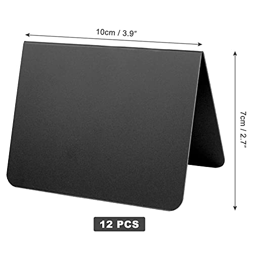 12 Pack 4"x3"Mini Chalkboard Signs for Chalk Sign, Easy to Write and Wipe Out - Food Labels - Buffet - Tables - Small Chalkboard Sign