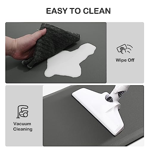 MAYHMYO Grey Kitchen Rugs Kitchen Mats Anti Fatigue Kitchen Floor Mats Thick Cushioned Non Slip Waterproof Memory Foam Kitchen Mat for Standing Desk Office Sink Laundry