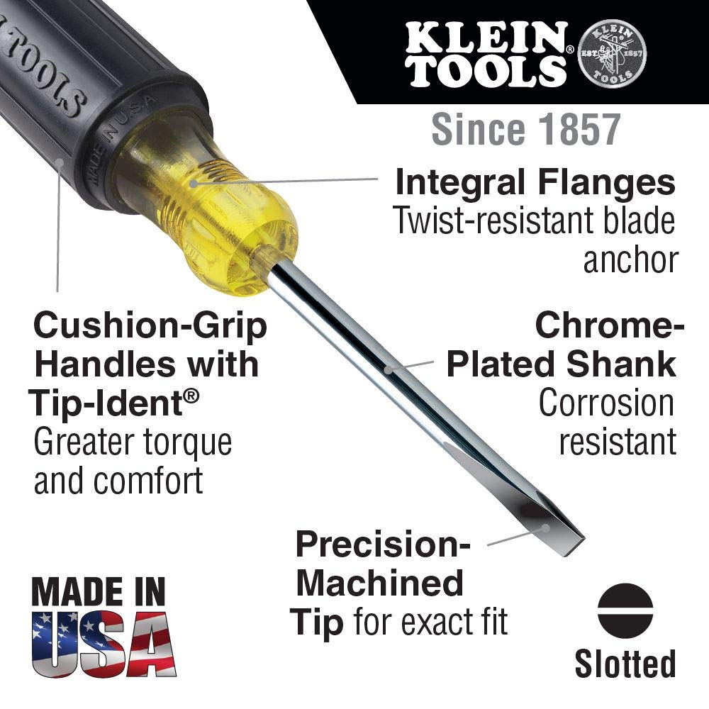 Klein Tools Screwdriver Set (8-Piece) and Long Blade Slotted and Phillips Screwdriver Set (2-Piece)