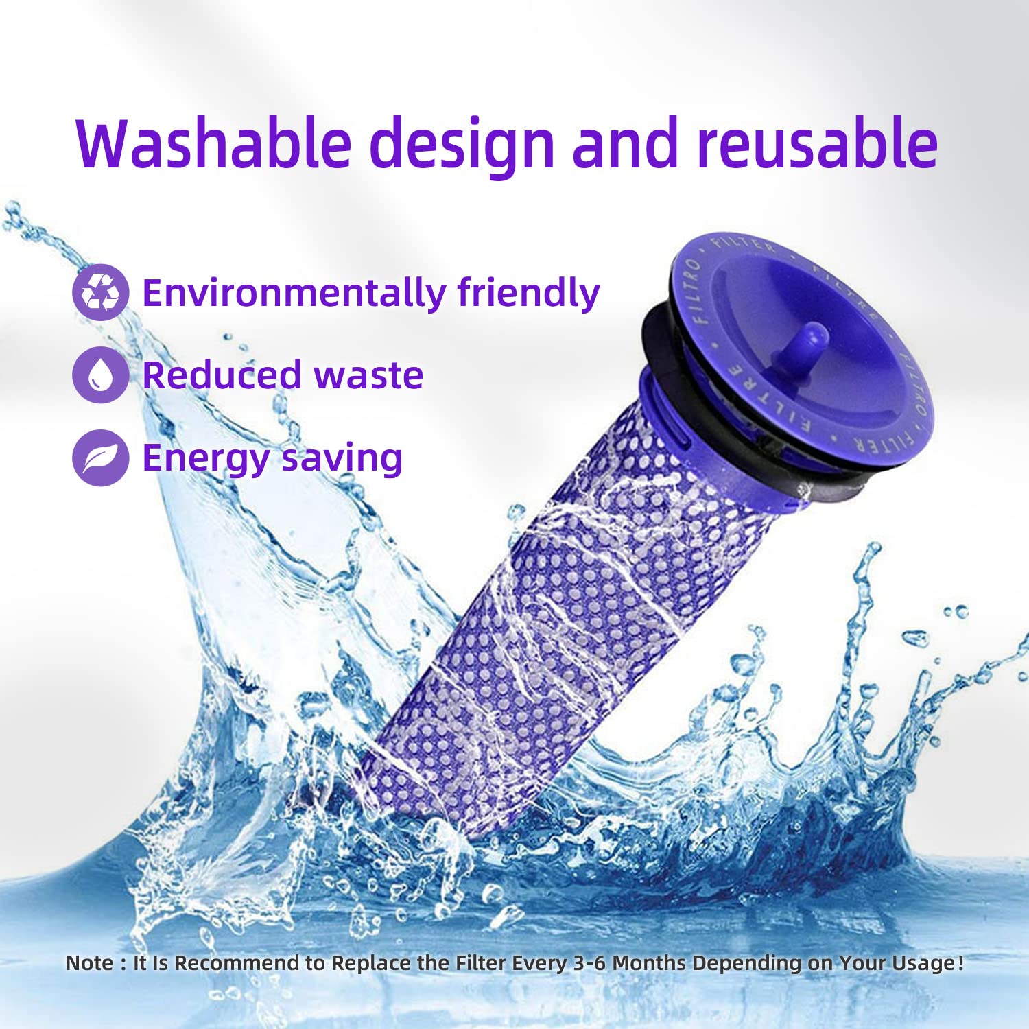 Yeebarle 8 Pack Replacement for Dyson V7, V8 Animal and Absolute Vacuum, 4 Pre-Filters and 4 Post-Filters Replaces Part # 965661-01 & 967478-01