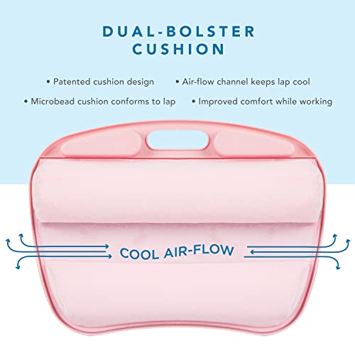 LapGear MyDesk Lap Desk with Device Ledge and Phone Holder - Rose Quartz - Fits up to 15.6 Inch Laptops - Style No. 44444
