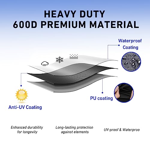 22 inch Griddle Cover for Blackstone - 600D with Hood Blacksston Grill Cover Handles Waterproof UV-Proof Windproof Drastring for BBQ Outdoors,Black