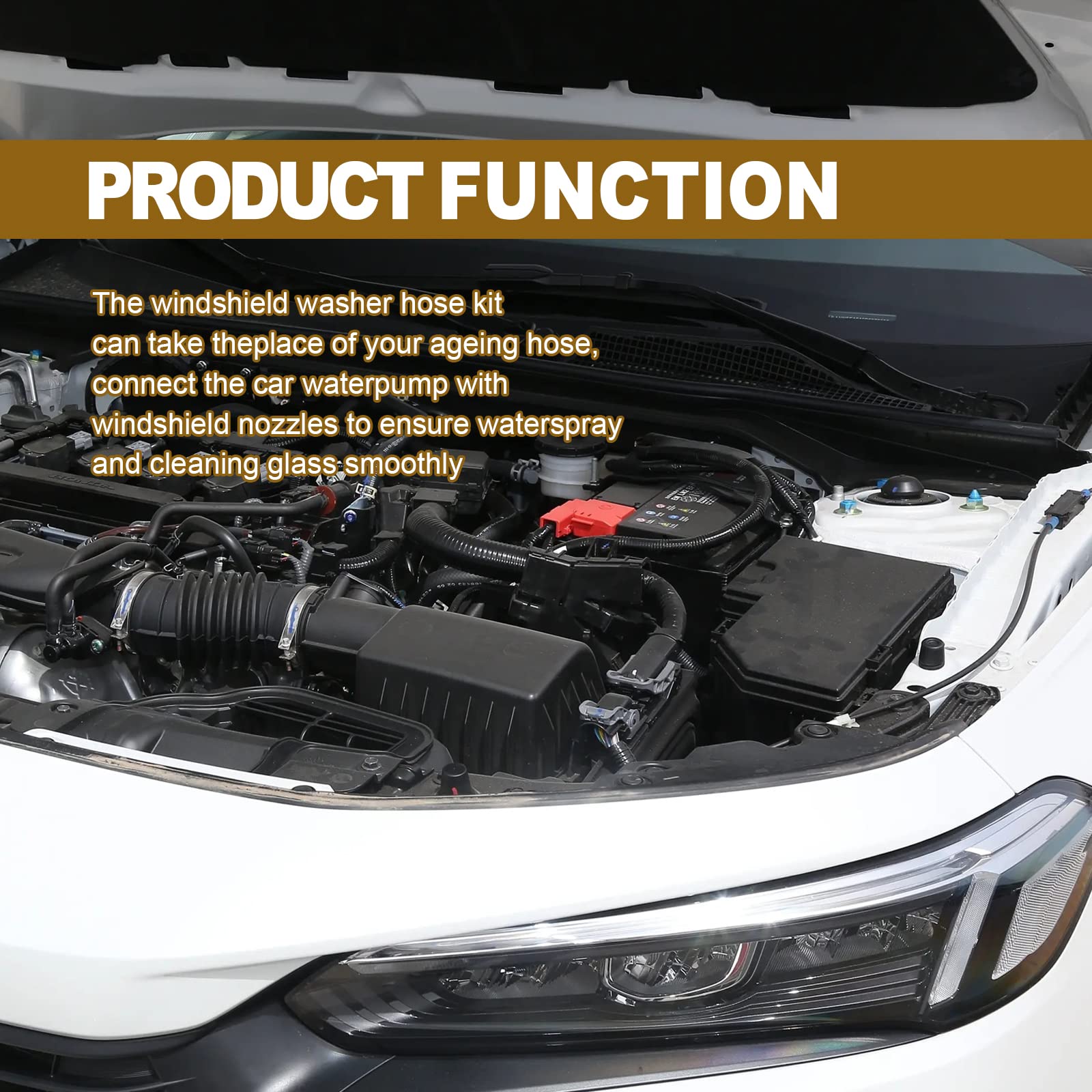 Car Windshield Washer Hose Kit, 4 Meter Washer Fluid Hose with 12PCS Wiper Tube Connectors for Windshield Repair, Windowscreen Soft Tube Jet for Most Car Window Glass Washing.