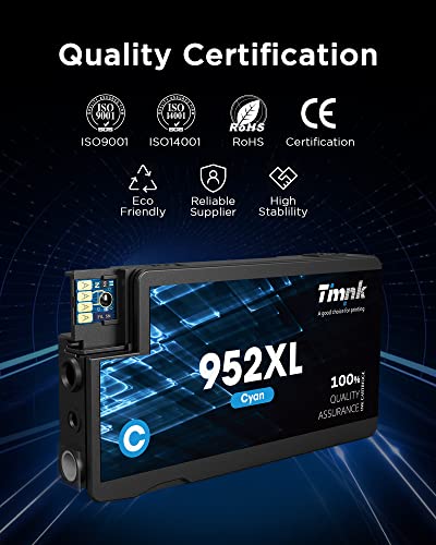 【5-Pack Larger Capacity】 952XL Ink Cartridges Replacement for Original HP 952 952 XL Ink Cartridges Combo Pack (2BK/C/M/Y), High-Yield, for OfficeJet Pro 8710 8720 7720 7740 8210 8702 8715 8725