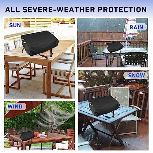 22 inch Griddle Cover for Blackstone - 600D with Hood Blacksston Grill Cover Handles Waterproof UV-Proof Windproof Drastring for BBQ Outdoors,Black
