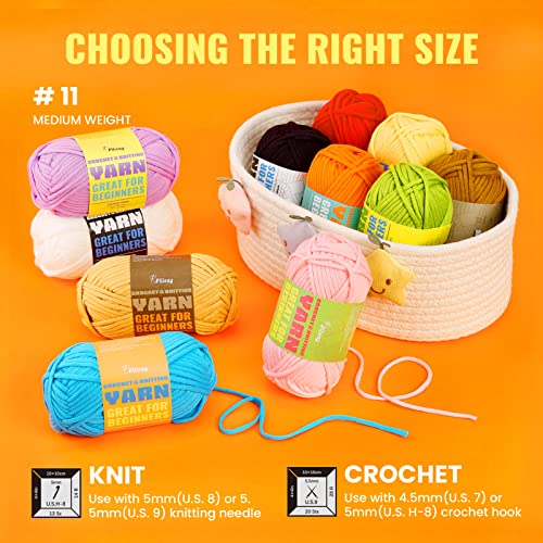 Pllieay Red Cotton Yarn, 4x50g Crochet Yarn for Crocheting and Knitting, Cotton Yarn for Beginners with Easy to See Stitches for Beginners Crocheting and Knitting