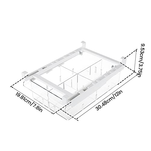 Txkrhwa Fridge Drawer Organizer Clear Refrigerator Organizer Bin Fridge Pull Out Food Storage Box Space Saving Kitchen Egg Holder Fruit Storage Sliding Container for Fruit Vegetable Egg(Four grid)