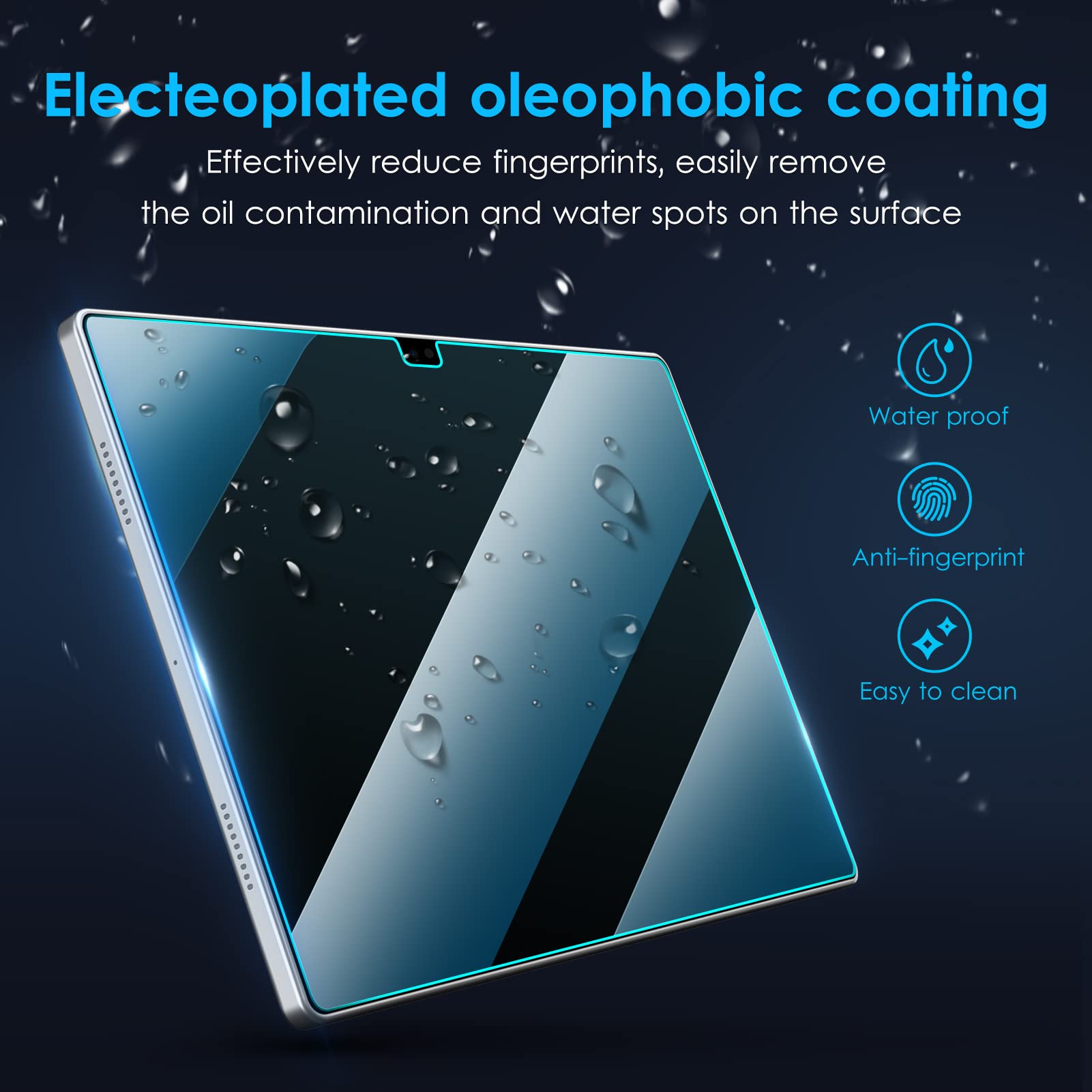 DTTO for Samsung Galaxy Tab A8 10.5 inch Case 2022, Premium Leather Business Folio Stand Cover with 1 Pack HD Tempered Glass Screen Protector for Galaxy Tab A8 10.5" [SM-X200/X205/X207], Blue
