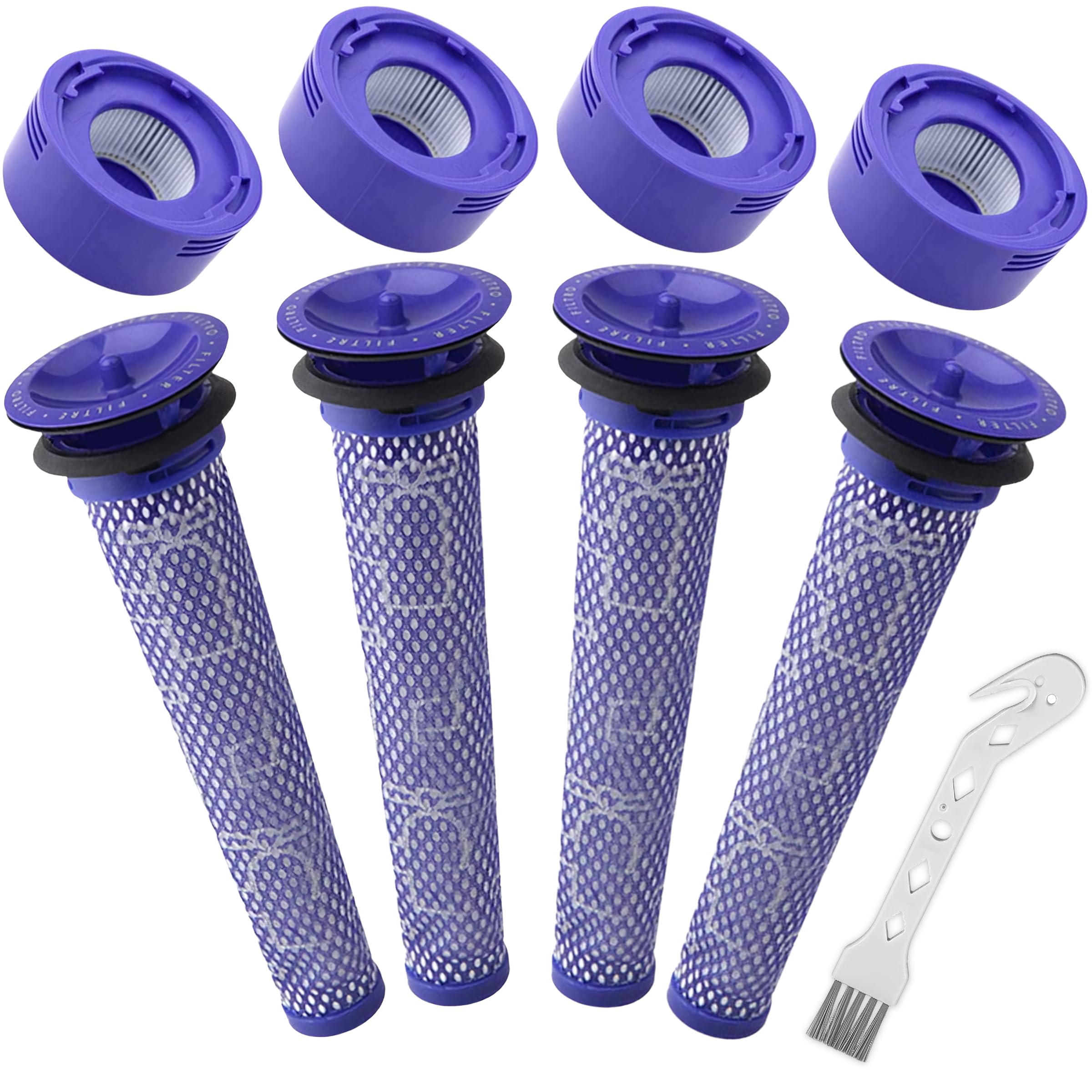 Yeebarle 8 Pack Replacement for Dyson V7, V8 Animal and Absolute Vacuum, 4 Pre-Filters and 4 Post-Filters Replaces Part # 965661-01 & 967478-01