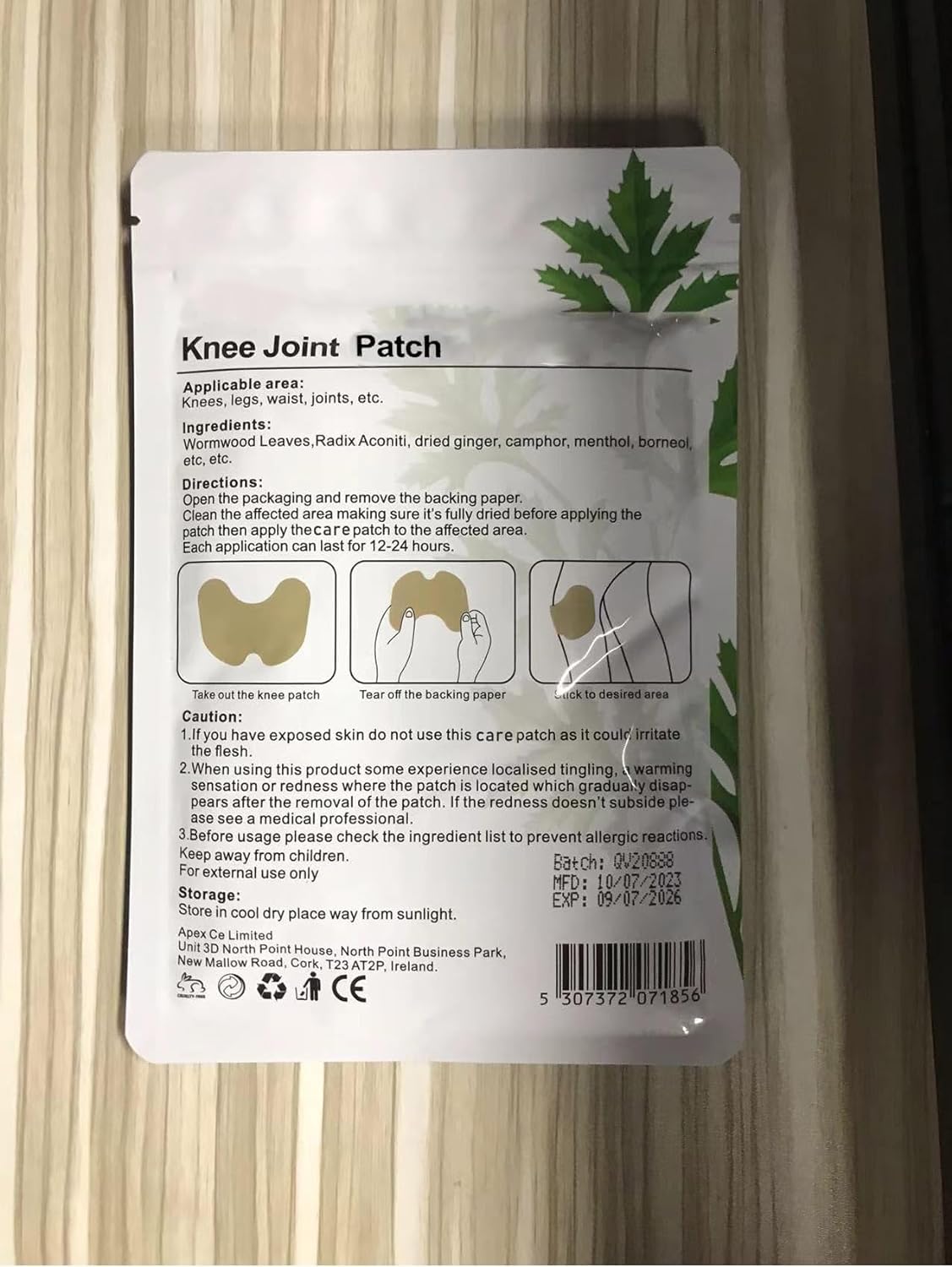 SHIFAKOU Knee Joint Patch, Natural Ingredients Knee Care Patches, Herbal Patch for Knee Joint Care, Long Lasting Care of Knee Joint Uncomfortable -1 Bags/12 Pcs