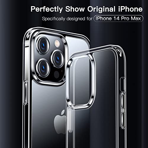 Alphex Beyond Clear for iPhone 14 Pro Max Case [Never Yellowing][Look as Caseless] 10FT Military Grade Protective Soft Glossy Bumper Matte Slim Women Men Phone Cover 6.7 inch, Matte Clear