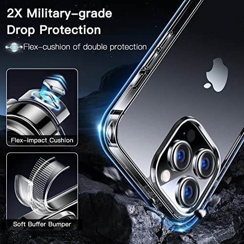 Alphex Beyond Clear for iPhone 14 Pro Max Case [Never Yellowing][Look as Caseless] 10FT Military Grade Protective Soft Glossy Bumper Matte Slim Women Men Phone Cover 6.7 inch, Matte Clear