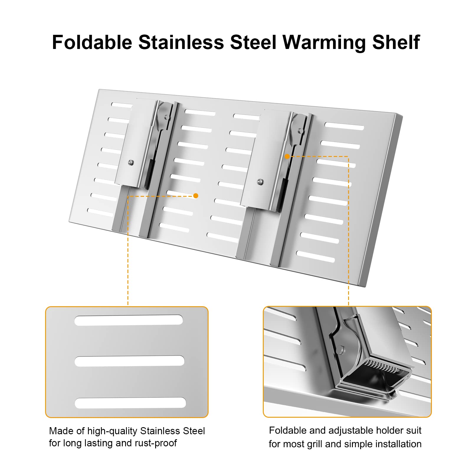 Hard Cover Hood for Blackstone 22 Inch Tabletop Griddle and Universal Grill Foldable Warming Rack/Shelf for Blackstone 17'' 22'' 28'' 36''