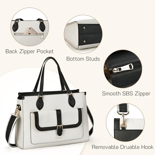 Missnine Laptop Bag with Removable Purse 15.6 inch Computer Bag Leather Briefcase for Women Work Bag Set Large Laptop Tote Bag for Office, Business
