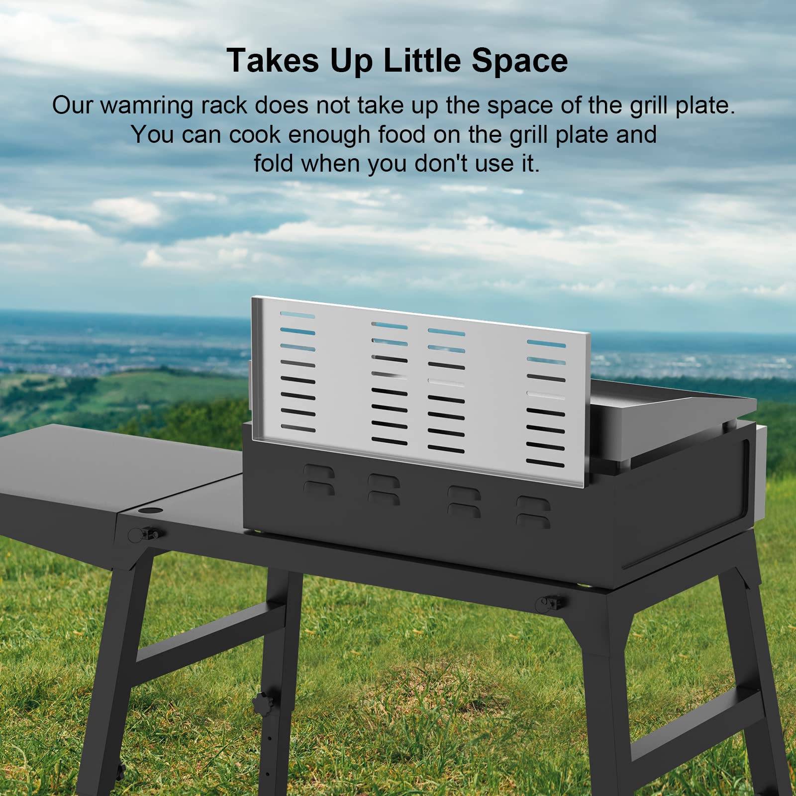 Hard Cover Hood for Blackstone 22 Inch Tabletop Griddle and Universal Grill Foldable Warming Rack/Shelf for Blackstone 17'' 22'' 28'' 36''