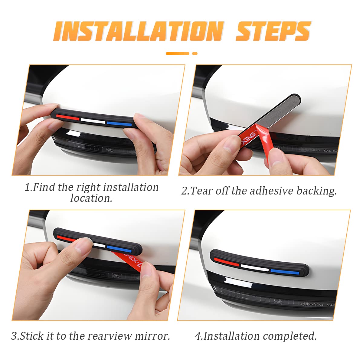 AICEL 6 PCS Car Door Edge Guards, Auto Anti-Scratch Side Door Edge Protector, Anti-Collision Self-Adhesive Trim Sticker, Universal Exterior Accessories for Cars, Trucks, SUVs (Black/Red/Yellow)