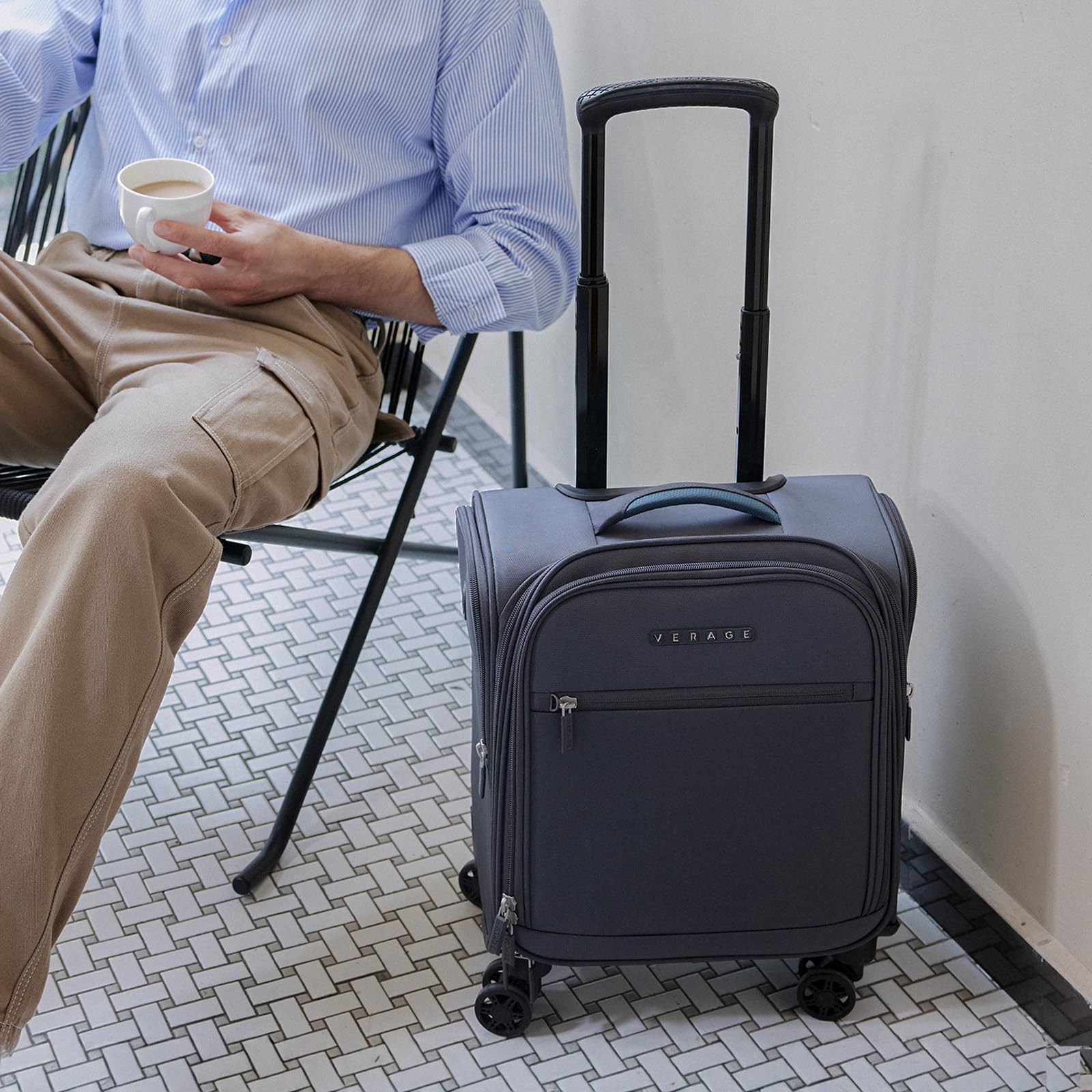 Verage Underseat Carry On Luggage with Wheels & USB Port,14 inch Wheeled Spinner Carry-on Luggages Bags for Airlines, Lightweight Overnight Suitcase for Men Women (14-Inch Compact Underseat Pro)