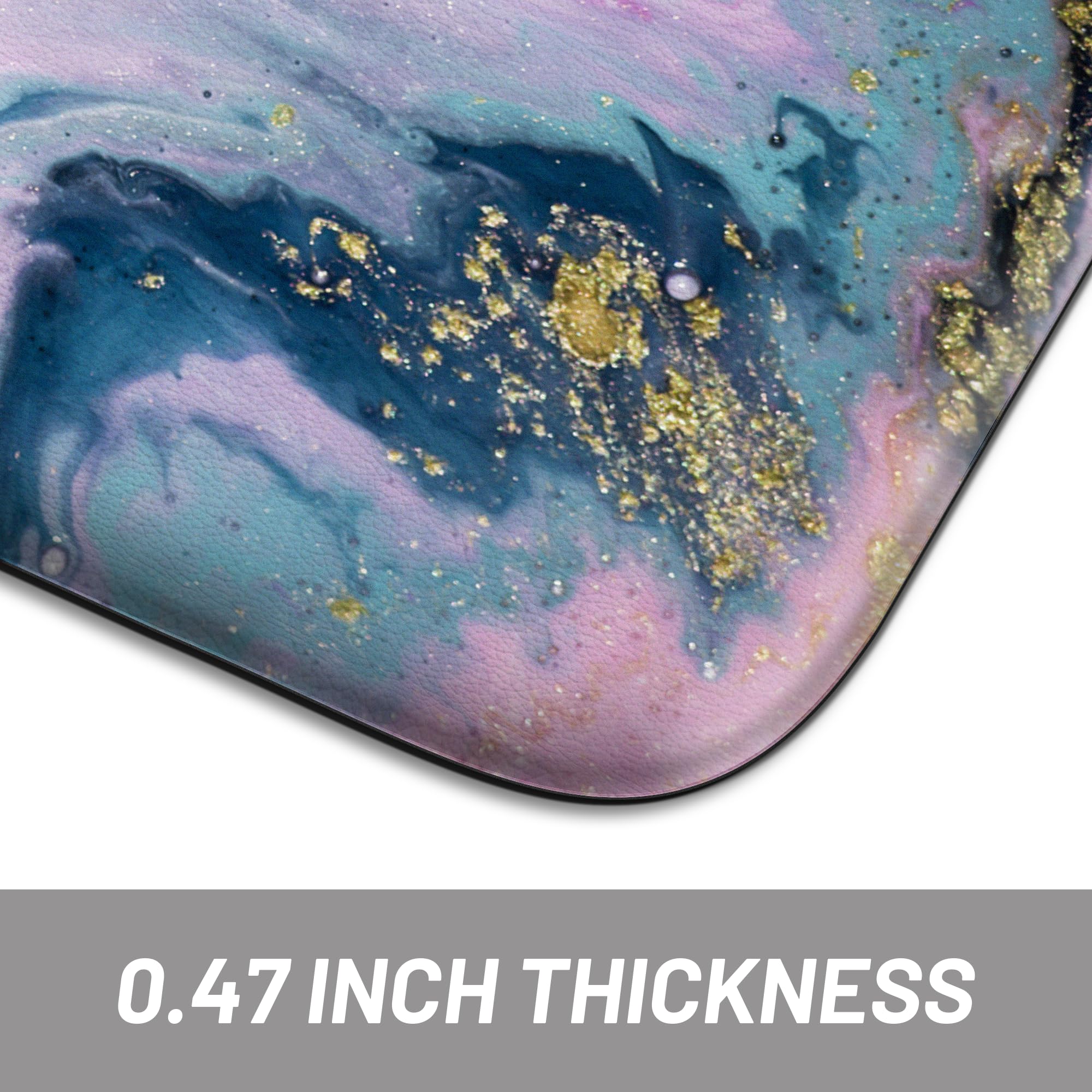 FYATHM Marble Blue Pink Kitchen Mats for Floor Anti Fatigue Mats for Kitchen Floor Kitchen Rugs Abstract Art Decorative Cushioned Non Slip Waterproof Mats in Front of Sink for Office Bedroom Laundry
