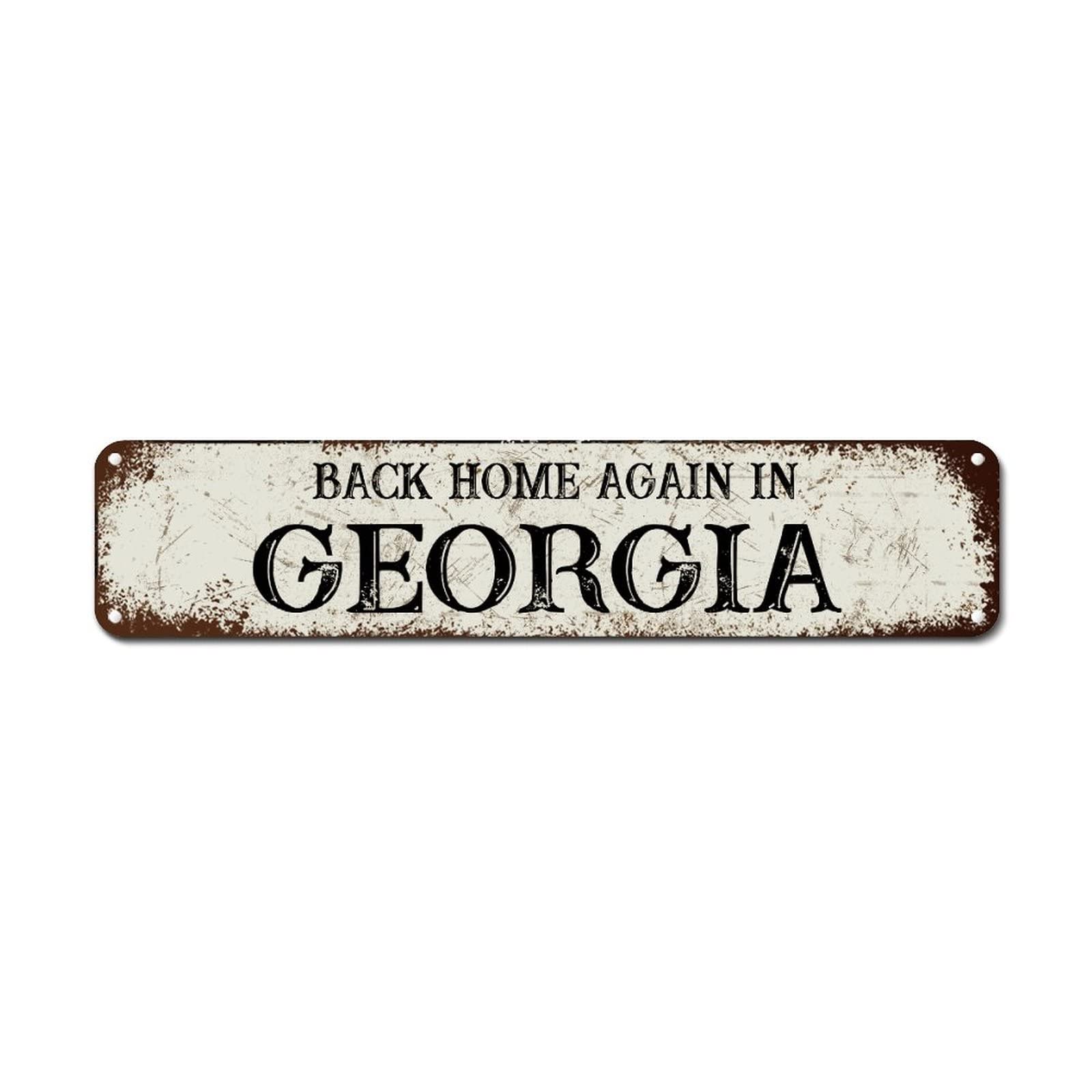 Bomehhjuli Back Home Again in Georgia Metal Sign Georgia State Metal Tin Sign City Pride Metal Wall Art Location Antique Wall Plaque Poster for Garage Man Cave Bar Kitchen 18x4in