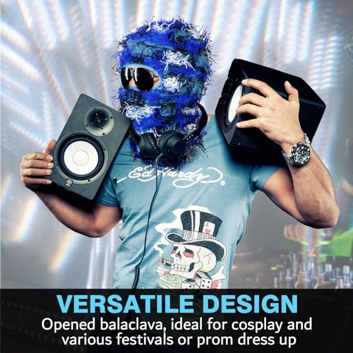 Distressed Balaclava Ski Mask Knitted Full Face Windproof Winter Premium Yeat Ski Mask for Men Women Cream