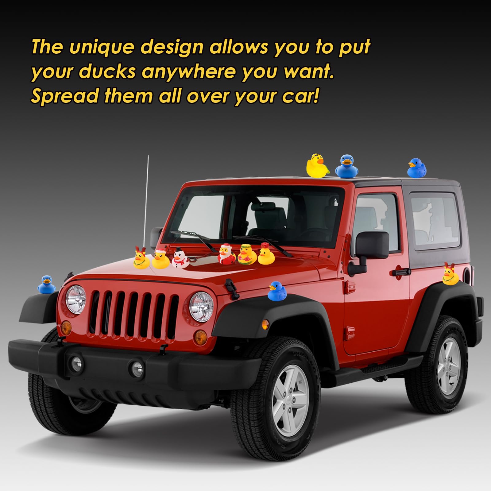 50Pcs Duck Plug - Rubber Duck Mount,Flock Locker Rubber Duck Holder for Jeep Dash and Fixed Display,Gift for Jeep Lover(Excluding Rubber Duck) Double-Sided Stickers Inside