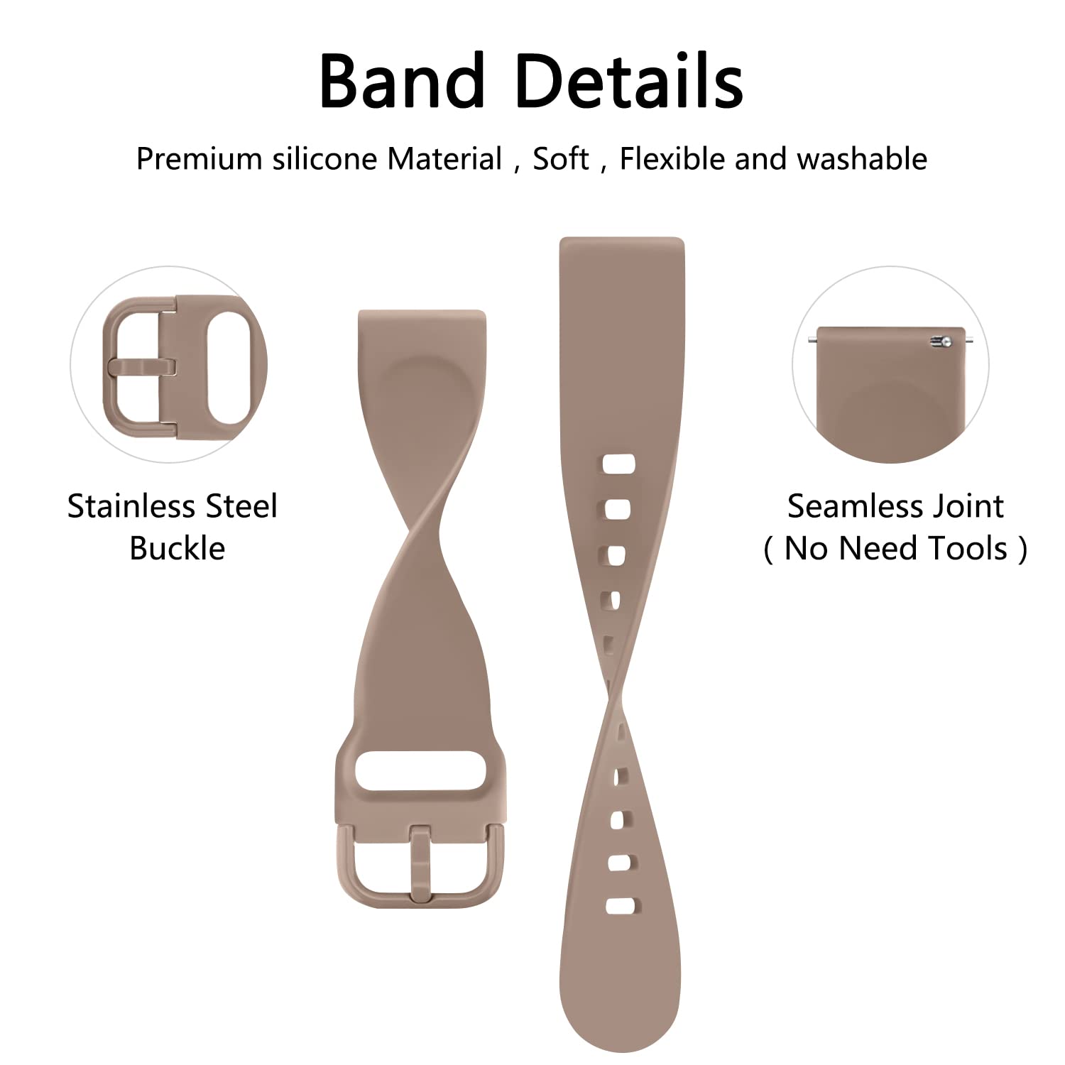 Meliya Bands for Amazfit GTS/GTS 2/GTS 3/GTS 2e/GTS 2 mini/GTS 4 mini/GTS 4/GTR mini, 20mm Silicone Watch Band Replacement Straps for Amazfit Bip U Pro/Bip/Bip Lite/Bip S/Bip S lite/Bip U/Bip 3/Bip 3 Pro (Milk Tea)