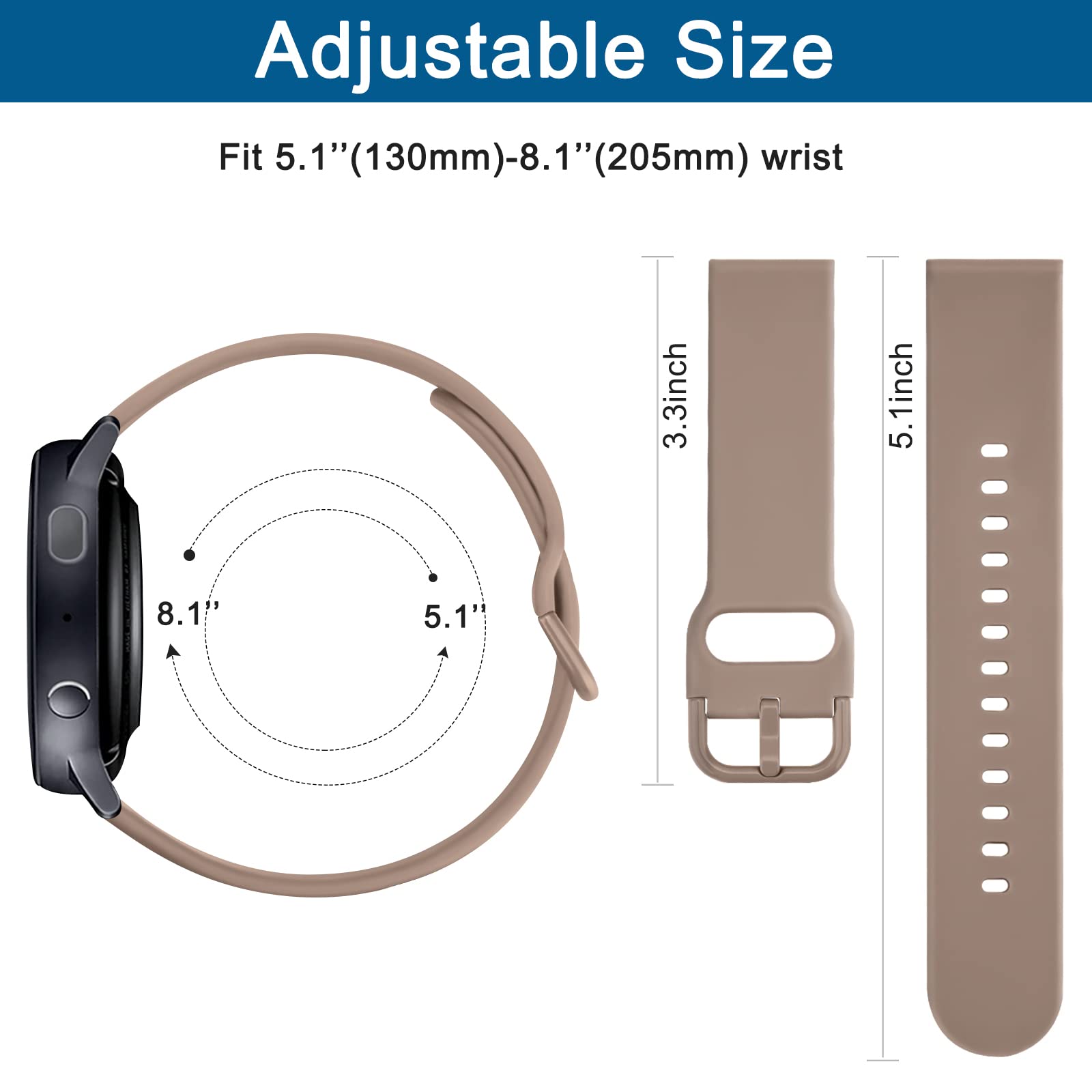 Meliya Bands for Amazfit GTS/GTS 2/GTS 3/GTS 2e/GTS 2 mini/GTS 4 mini/GTS 4/GTR mini, 20mm Silicone Watch Band Replacement Straps for Amazfit Bip U Pro/Bip/Bip Lite/Bip S/Bip S lite/Bip U/Bip 3/Bip 3 Pro (Milk Tea)