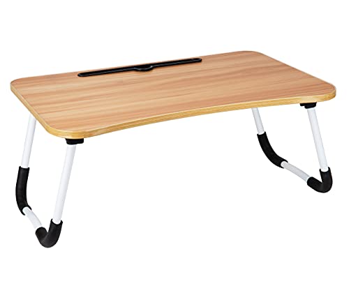 Mind Reader Woodland Collection, Portable Laptop Desk/Breakfast Table, Collapsible, Portable, Folding Legs, Beige