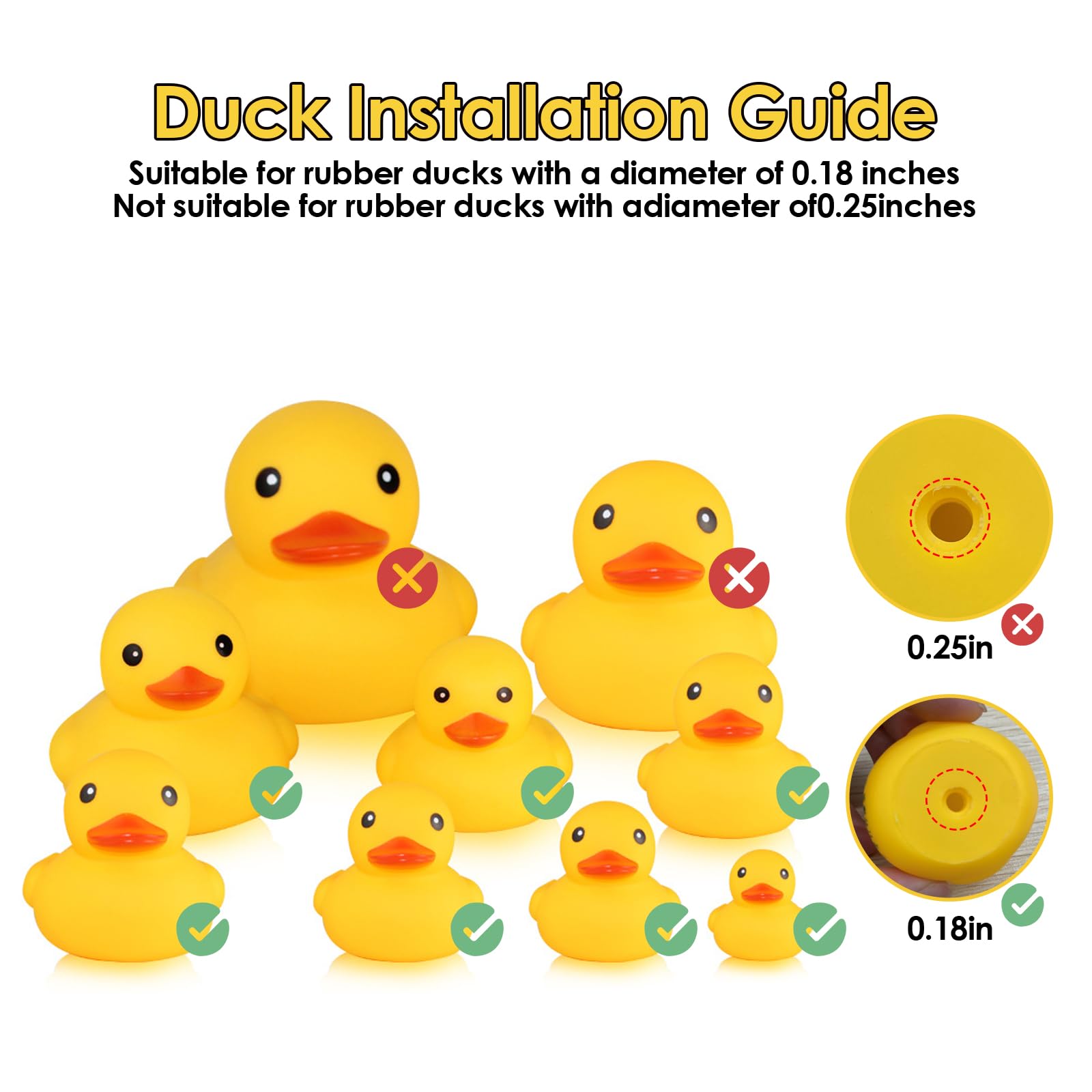 50Pcs Duck Plug - Rubber Duck Mount,Flock Locker Rubber Duck Holder for Jeep Dash and Fixed Display,Gift for Jeep Lover(Excluding Rubber Duck) Double-Sided Stickers Inside
