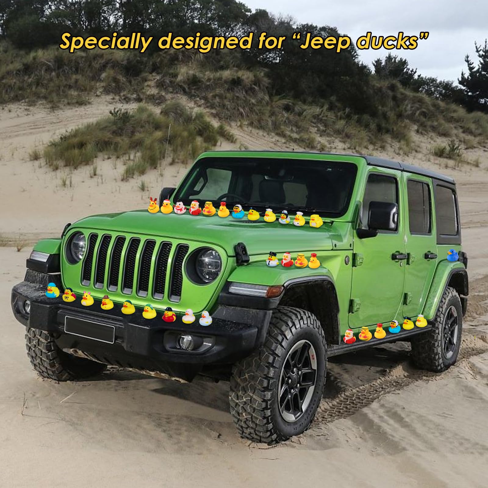 50Pcs Duck Plug - Rubber Duck Mount,Flock Locker Rubber Duck Holder for Jeep Dash and Fixed Display,Gift for Jeep Lover(Excluding Rubber Duck) Double-Sided Stickers Inside