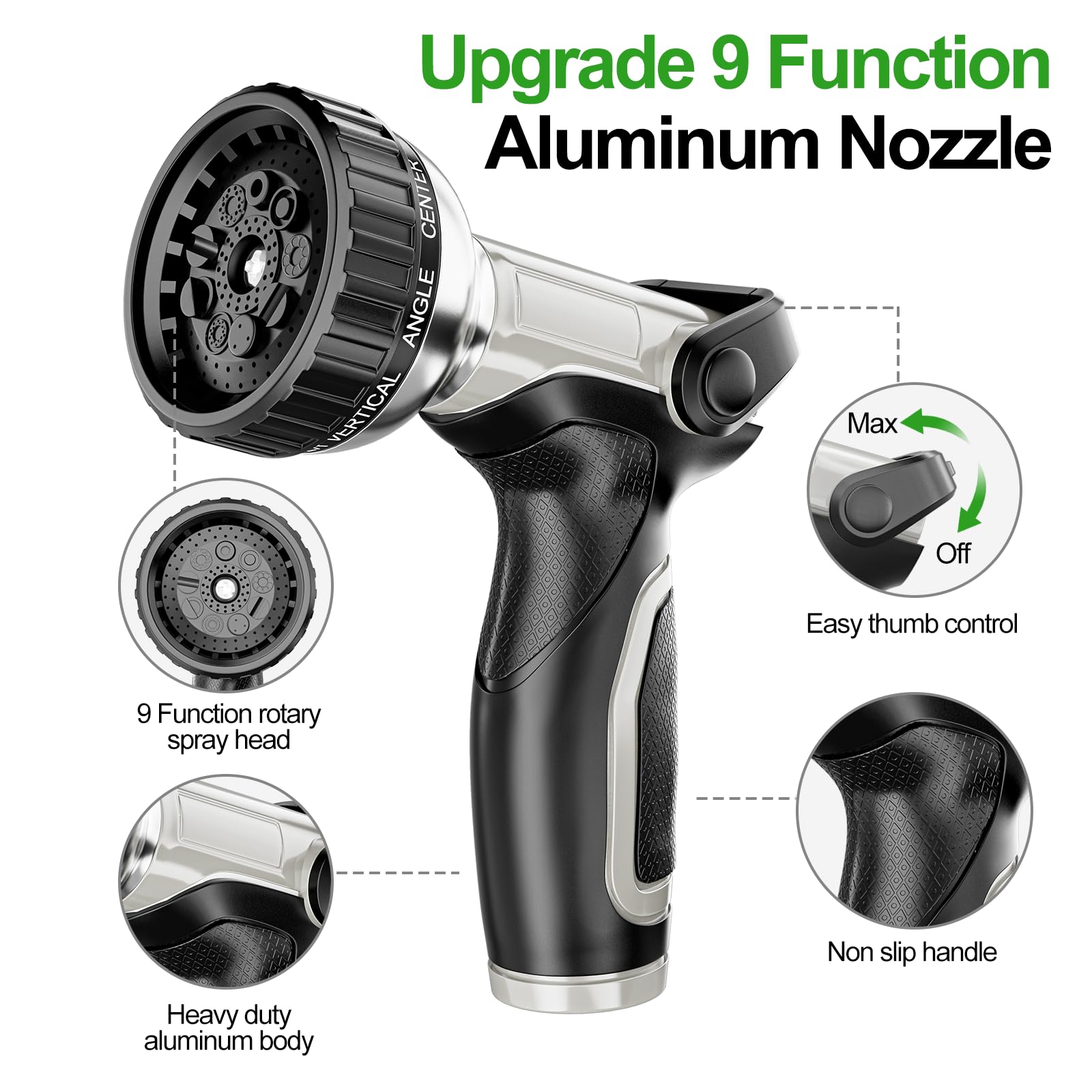 SPECILITE 1/2" 304 Stainless Steel Garden Hose, 100FT Water Pipe with Heavy Duty Metal Nozzle for Yard, Outdoor, Lawn - Flexible, Never Kink & Tangle, Puncture Resistant