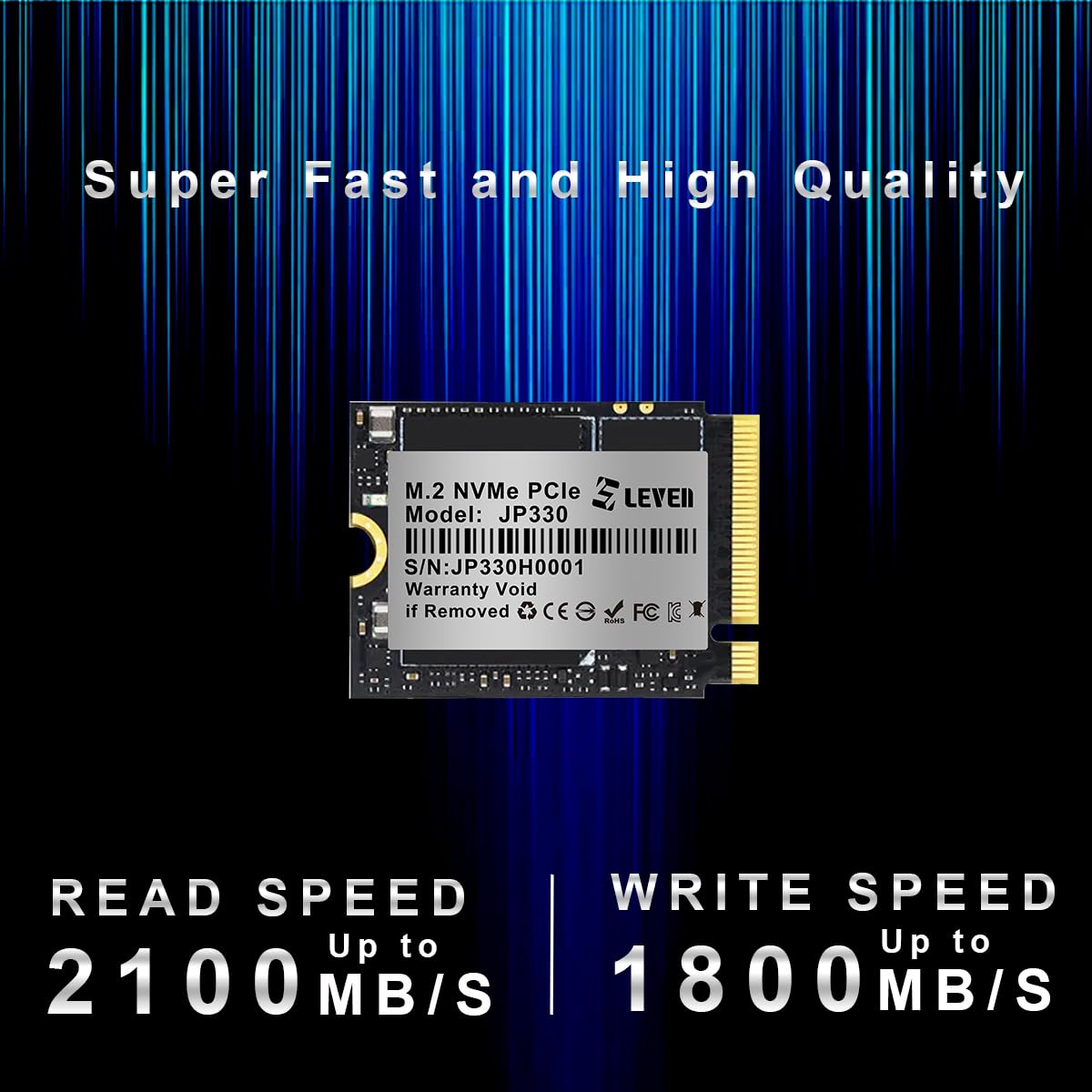 LEVEN JP330 1TB M.2 2230 SSD NVMe PCIe Gen 3x4 Internal Solid State Drive Compatible with Steam Deck, Microsoft Surface pro 9/pro 8/pro 7+/pro X/laptop3/laptop4/laptop go/book3