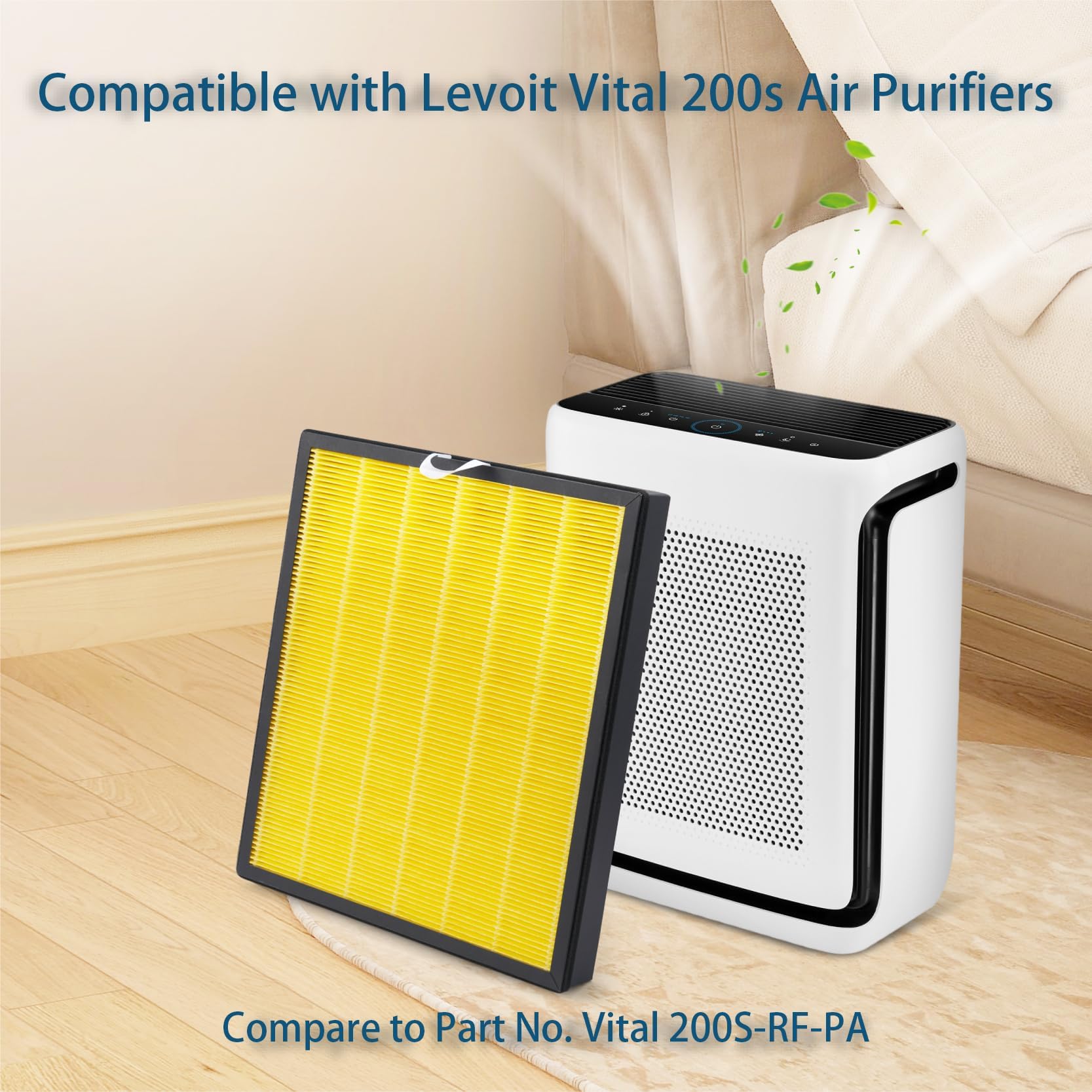 Vital 200S Absorber Air Purifier Replacement Filter Compatible with LEVOIT Vital 200S Air Purifiers, 3-in-1 H13 Grade True HEPA Filter Replacement