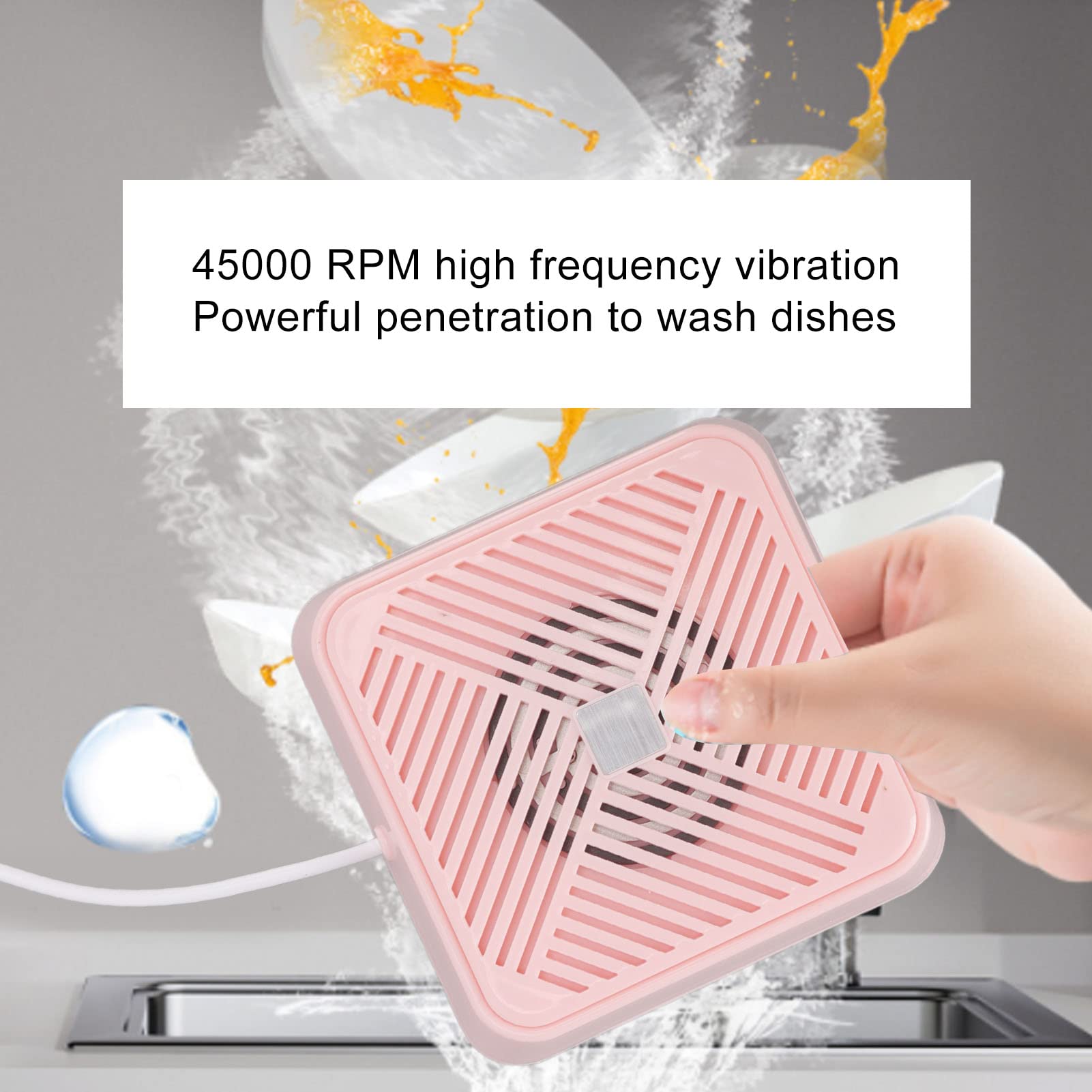 JTLB Portable Washing Machine,Mini Dishwasher,Sound Vibration Electrolytic Water Purification Ip67 Waterproof Portable USB Dishwasher ()
