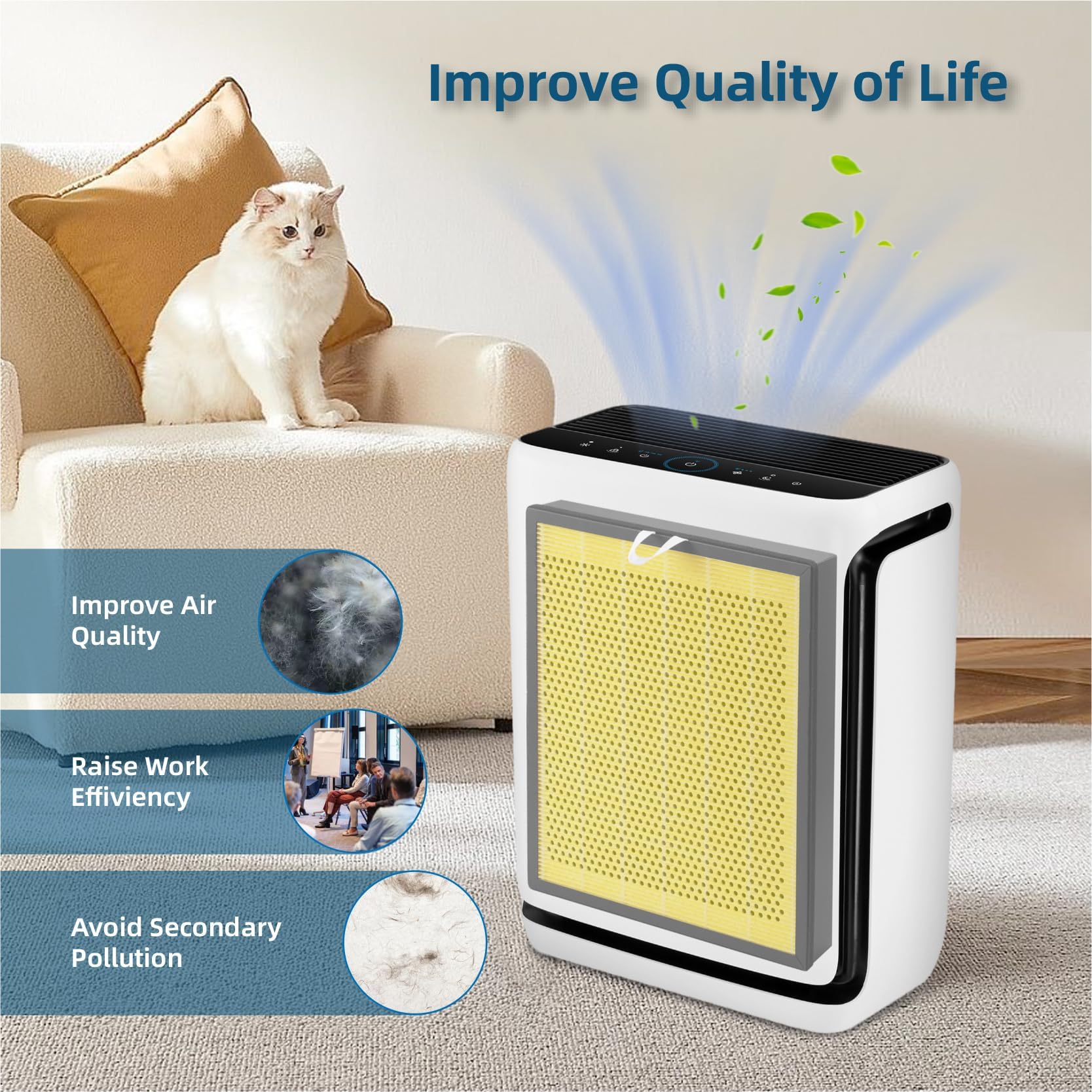 Vital 200S Absorber Air Purifier Replacement Filter Compatible with LEVOIT Vital 200S Air Purifiers, 3-in-1 H13 Grade True HEPA Filter Replacement