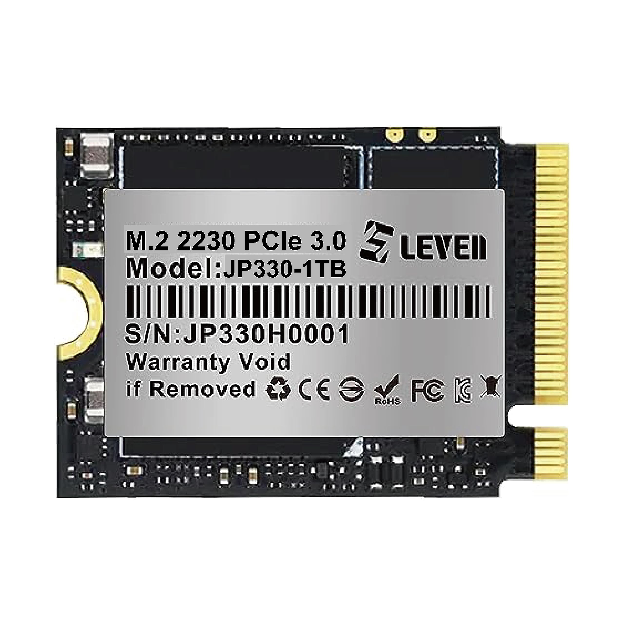 LEVEN JP330 1TB M.2 2230 SSD NVMe PCIe Gen 3x4 Internal Solid State Drive Compatible with Steam Deck, Microsoft Surface pro 9/pro 8/pro 7+/pro X/laptop3/laptop4/laptop go/book3