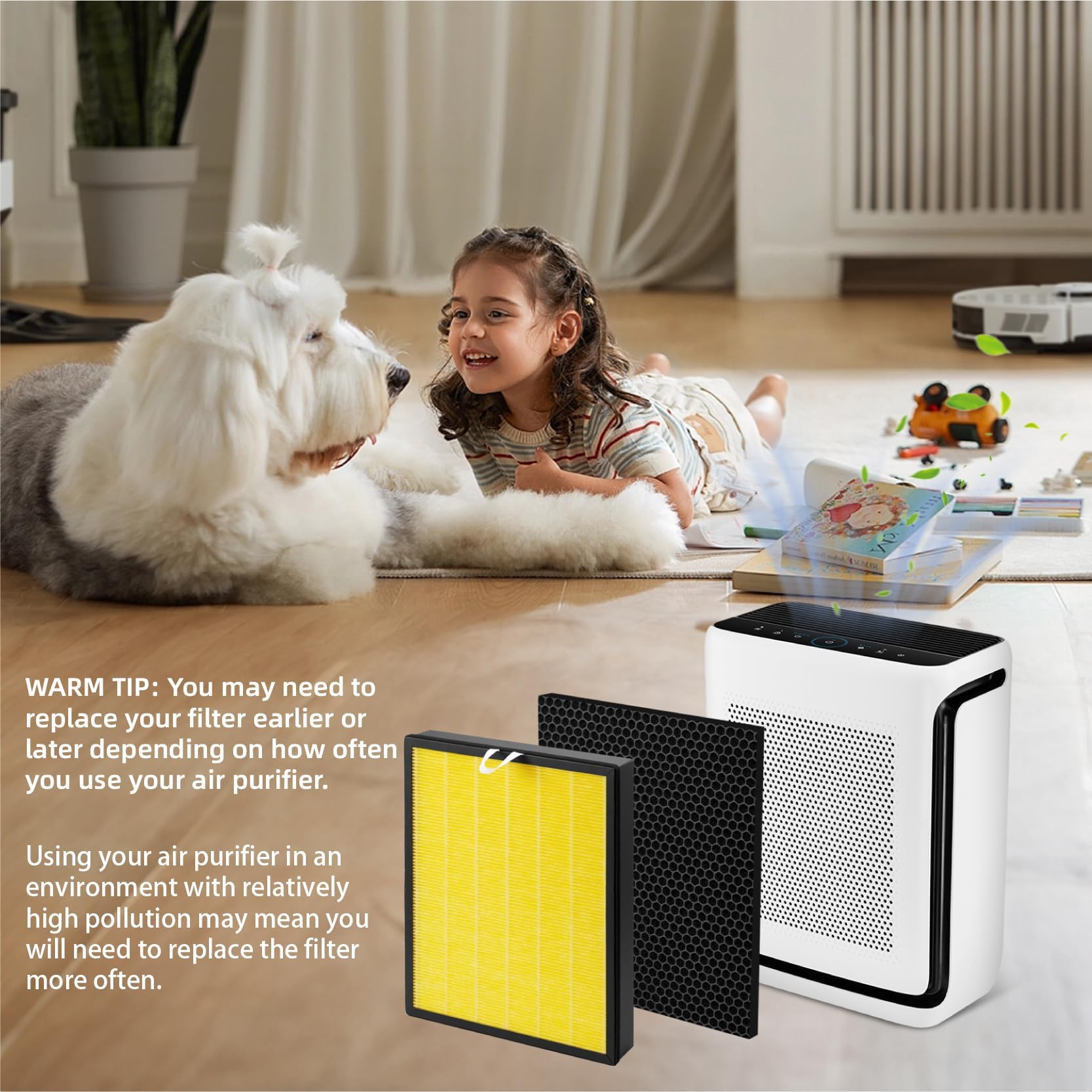 Vital 200S Absorber Air Purifier Replacement Filter Compatible with LEVOIT Vital 200S Air Purifiers, 3-in-1 H13 Grade True HEPA Filter Replacement