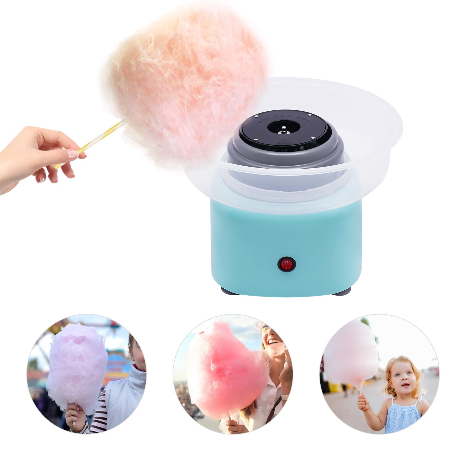 SNKOURIN Cotton Candy Machine, Electric Cotton Candy Maker with Sugar Scoop and Candy Sticks, Nostalgia Cotton Candy Machine for Kids Birthday Family Party Gift