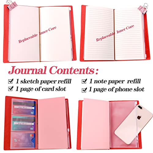 To My Granddaughter’s Gift - Pink Leather Journal+Heart Diamond Pen Set ,Engraved Notebook Writing Journal,Refillable Notepads,Travel Diary Graduation Back to School,Christmas,Birthday Gifts for Girls(7.9"x4.7") (To Granddaughter Journal)