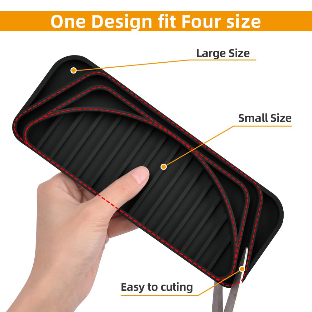 Aolso Refrigerator Drip Tray, Frige Water Drip Pan to Cuttable, Silicone Frige Water Drip Pan for Water Dispenser, Fridge, Refrigerator Accessories for Whirlpool, GE, Samsung(Black)