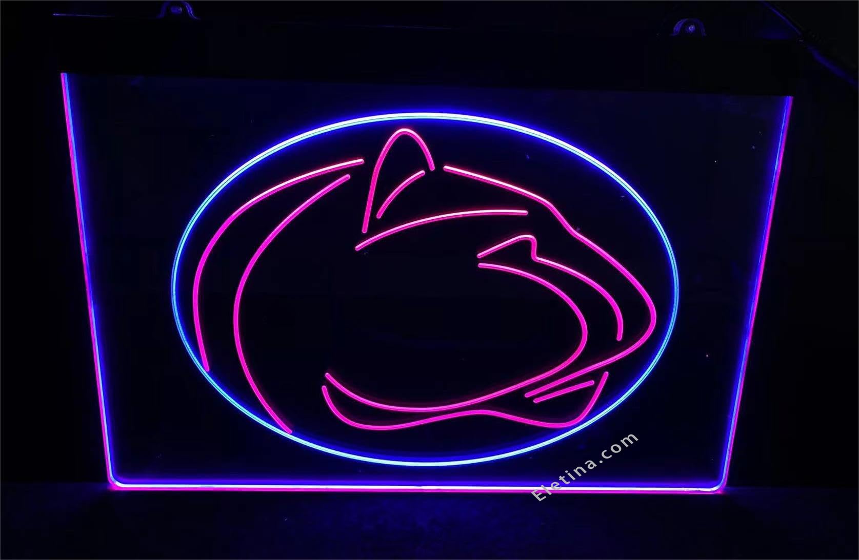 Bar Neon Light Sign Penn State Nittany Lions,ncaa -like Led Lamp Neon Signs For Wall Decor