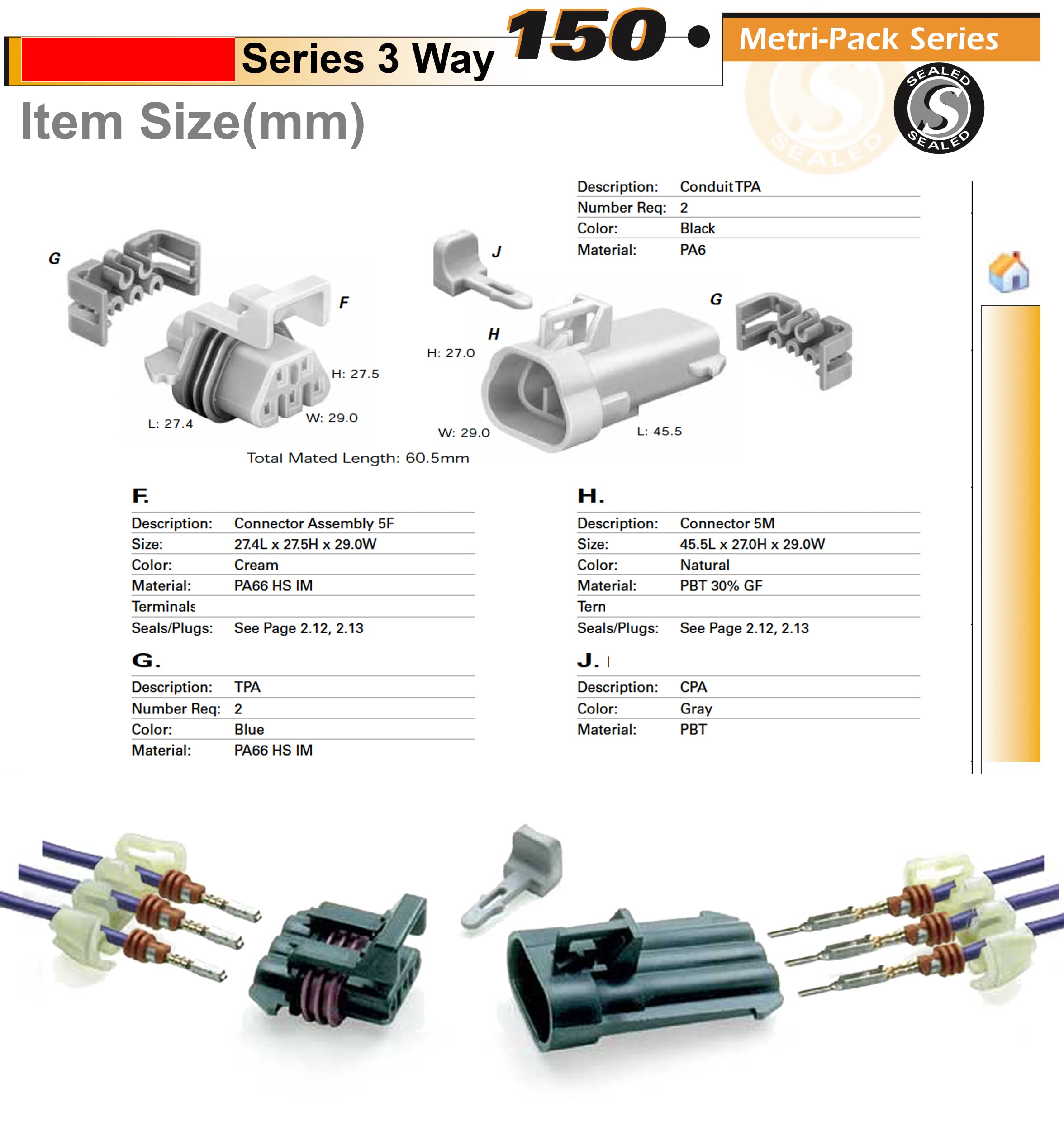 (2 Set) 5-Pin Seal Metri-Pack Assembly Connector Repair for Pontiac G6 (Left & Right) Headlights Connector Kit
