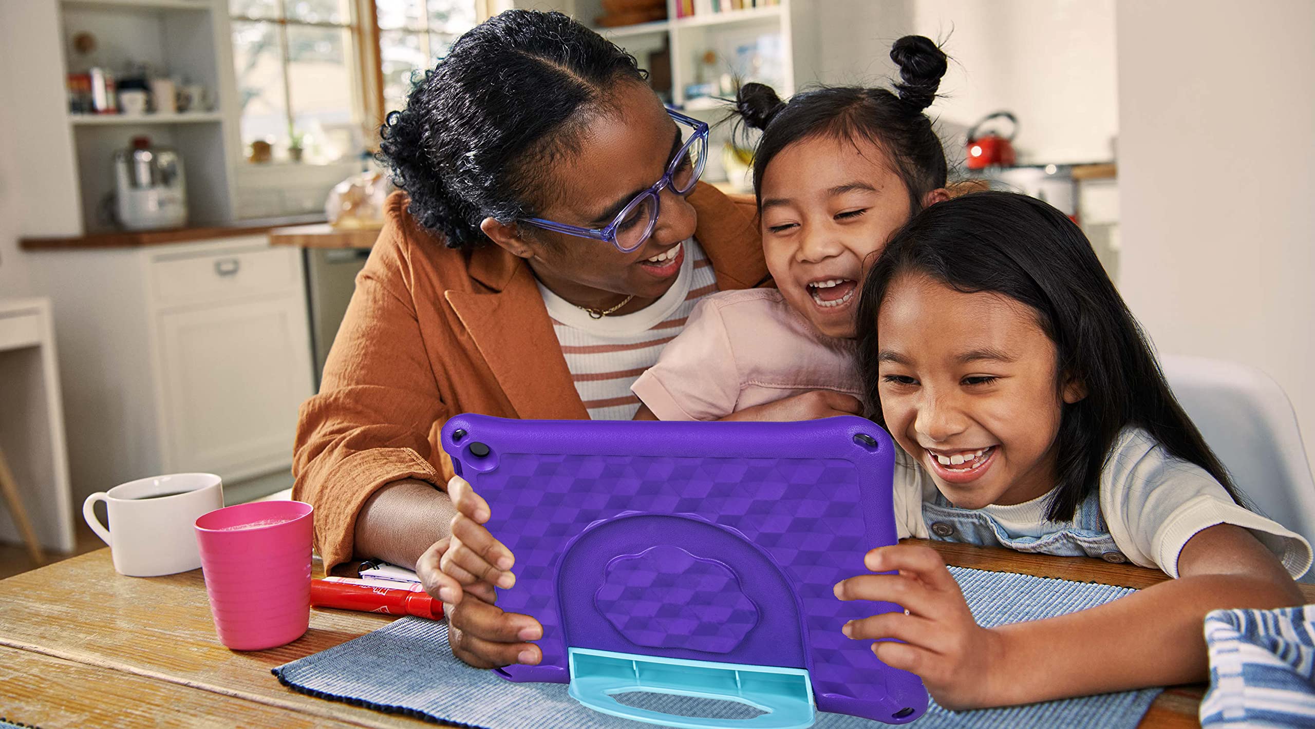 10in Tablet Case for Kids(2021 Release 11th Generation),OQDDQO iPad Light Weight Anti Slip Shockproof Kids Friendly Case for 10 inch Tablet (Purple1)