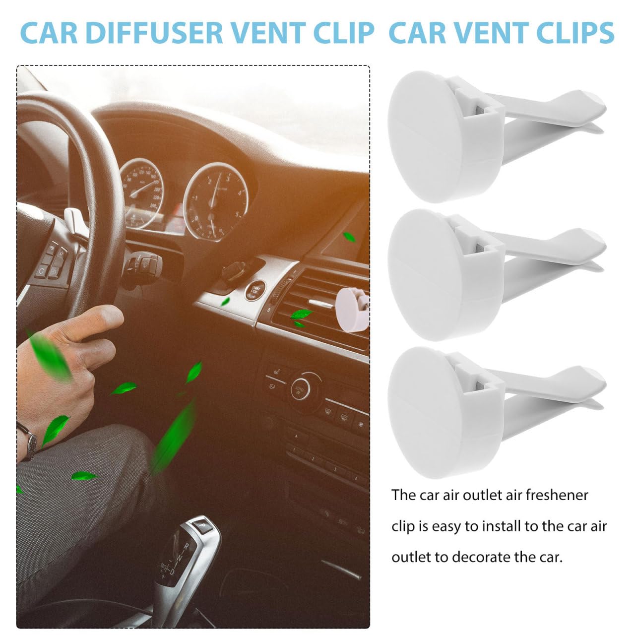 Veemoon 100pcs Air Outlet Clip Automatic Air Accessories Vent Clip for Home Car Vent