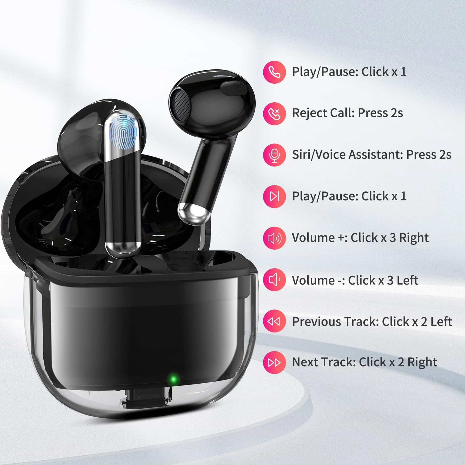 Wireless Earbuds Bluetooth 5.3 Headphone for iPhone 15 Pro Max 14 13 12 Samsung S24 Ultra A53 A54 A15 S23 FE S22 S21 Google Pixel 6a 7a 8a 8 Noise Canceling Bluetooth Headset in-ear Headphone Android
