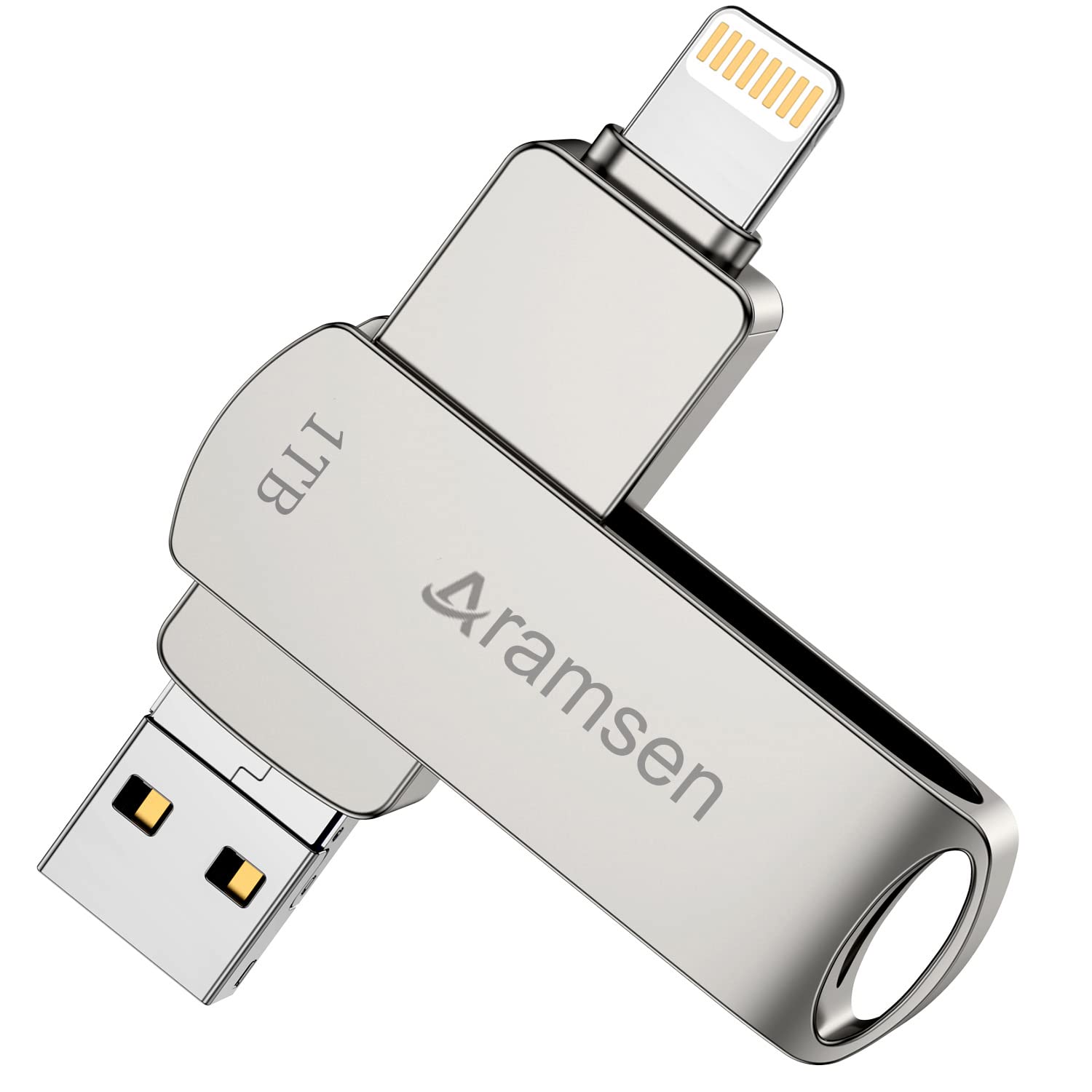Aramsen Flash Drive 1TB iPhone Photo Stick, USB 3.0 Flash Drive Photo Stick Memory Stick External Storage for iPhone/iPad/Android/PC(Silver
