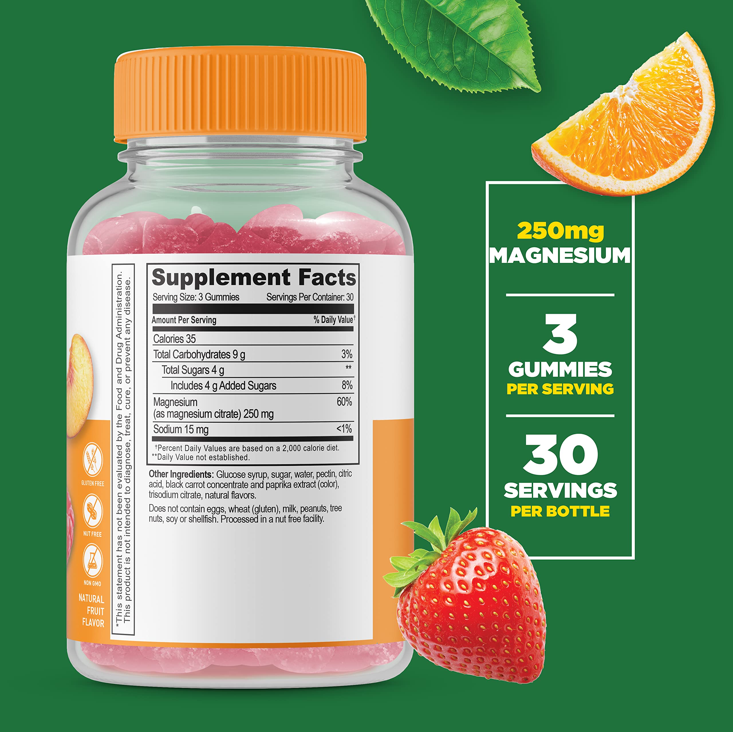 Lifeable Magnesium 85mg + Panax Ginseng, Gummies Bundle - Great Tasting, Vitamin Supplement, Gluten Free, GMO Free, Chewable Gummy