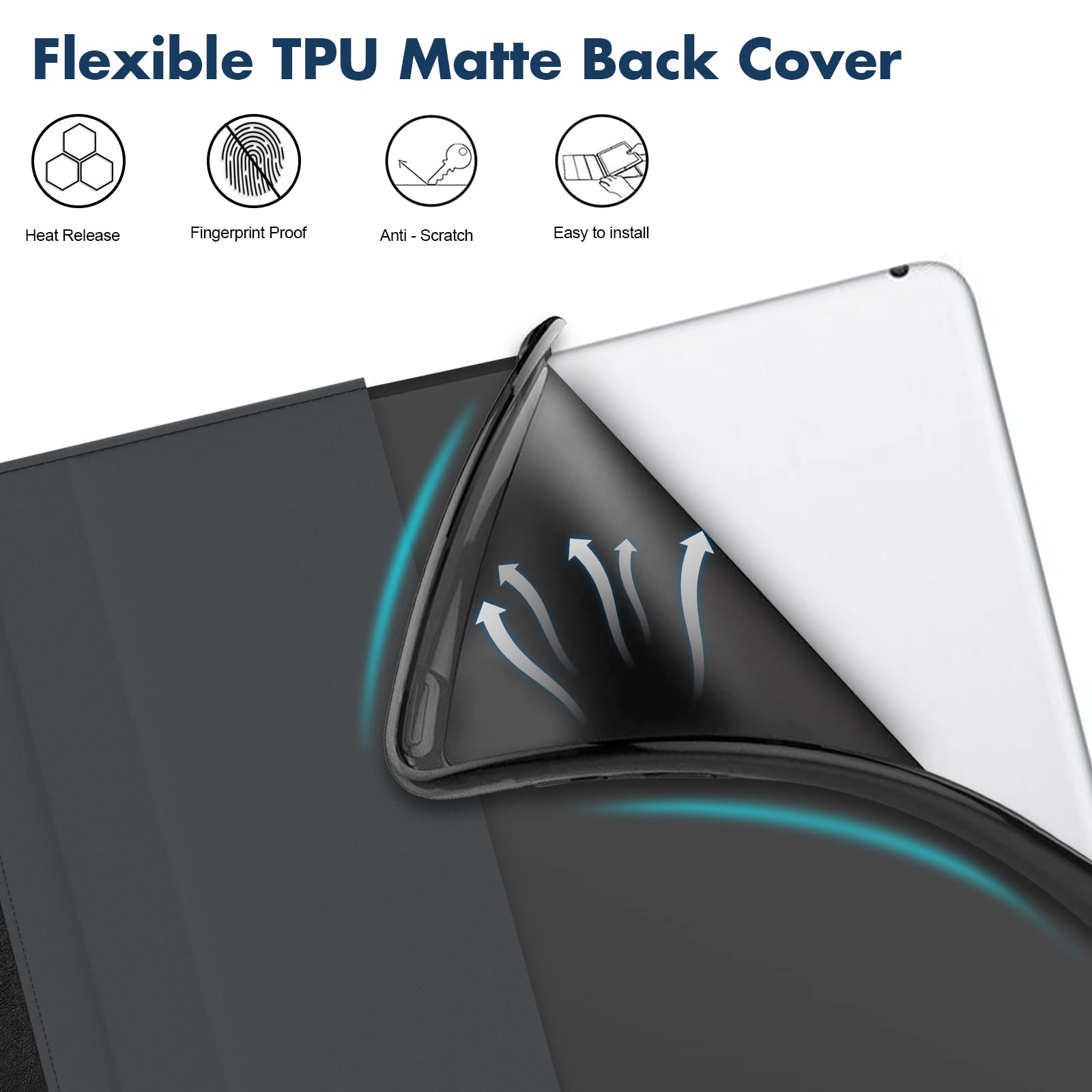 Dteck Case for iPad Mini (5th/4th Generation), iPad Mini 3/2/1 Case 7.9" - Flip Leather Protective Case with [Auto Sleep Wake/Adjustable Viewing-Stand Angle] Shockproof Cute Cover (Colorful Smoke)